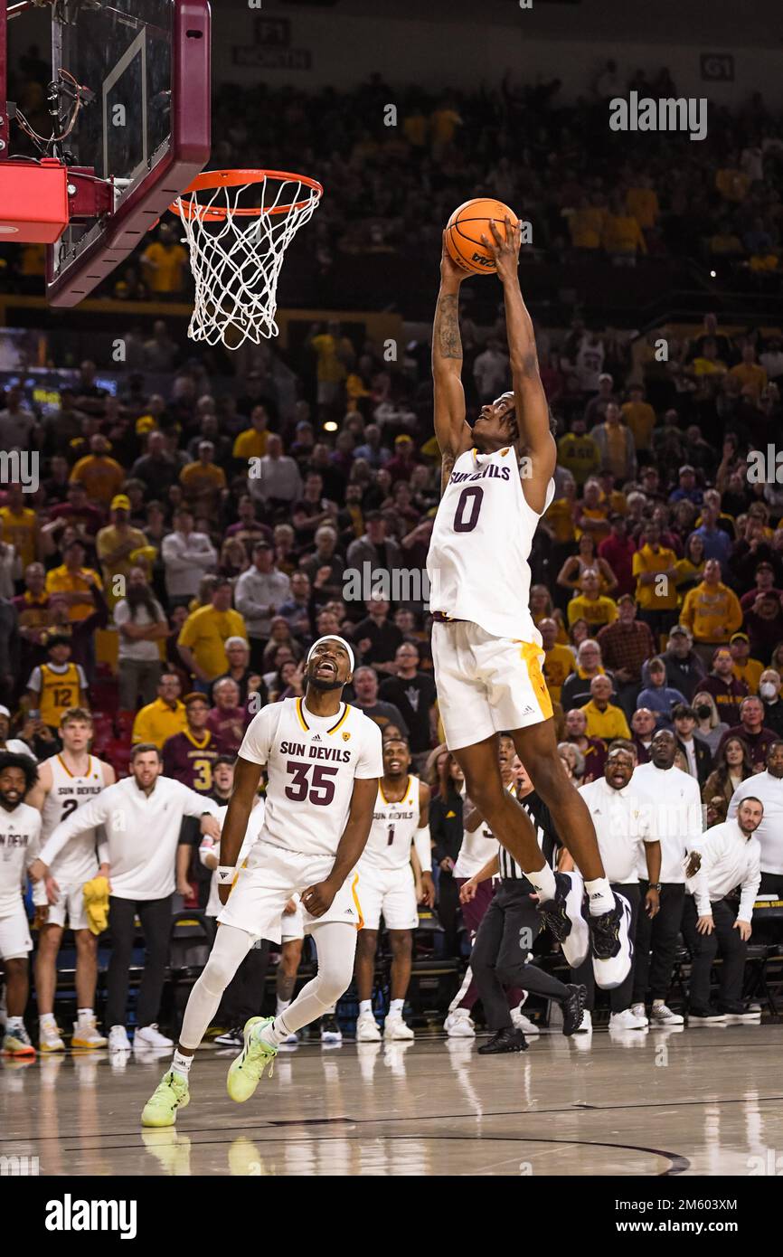 Arizona State guard DJ Horne (0) dunks the ball in the second half of ...