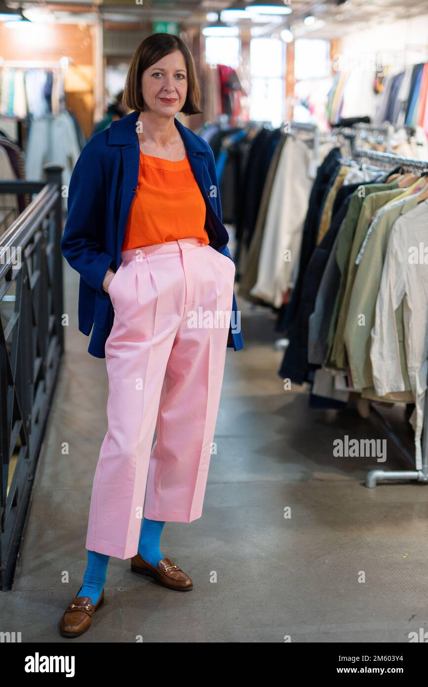 Traid CEO Maria Chenoweth, at the Traid Charity Shop, Dalston, east ...