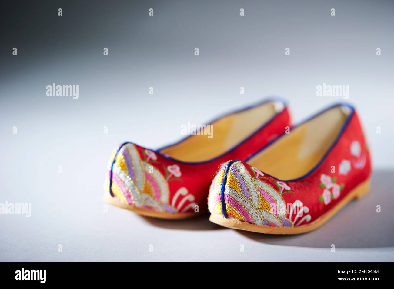 Korean traditional flower shoes Stock Photo - Alamy