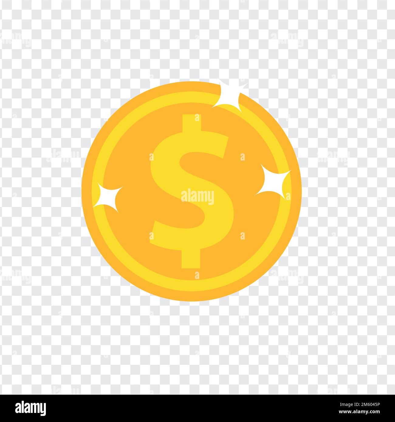 A vector of a dollar coin icon isolated on a transparent background ...