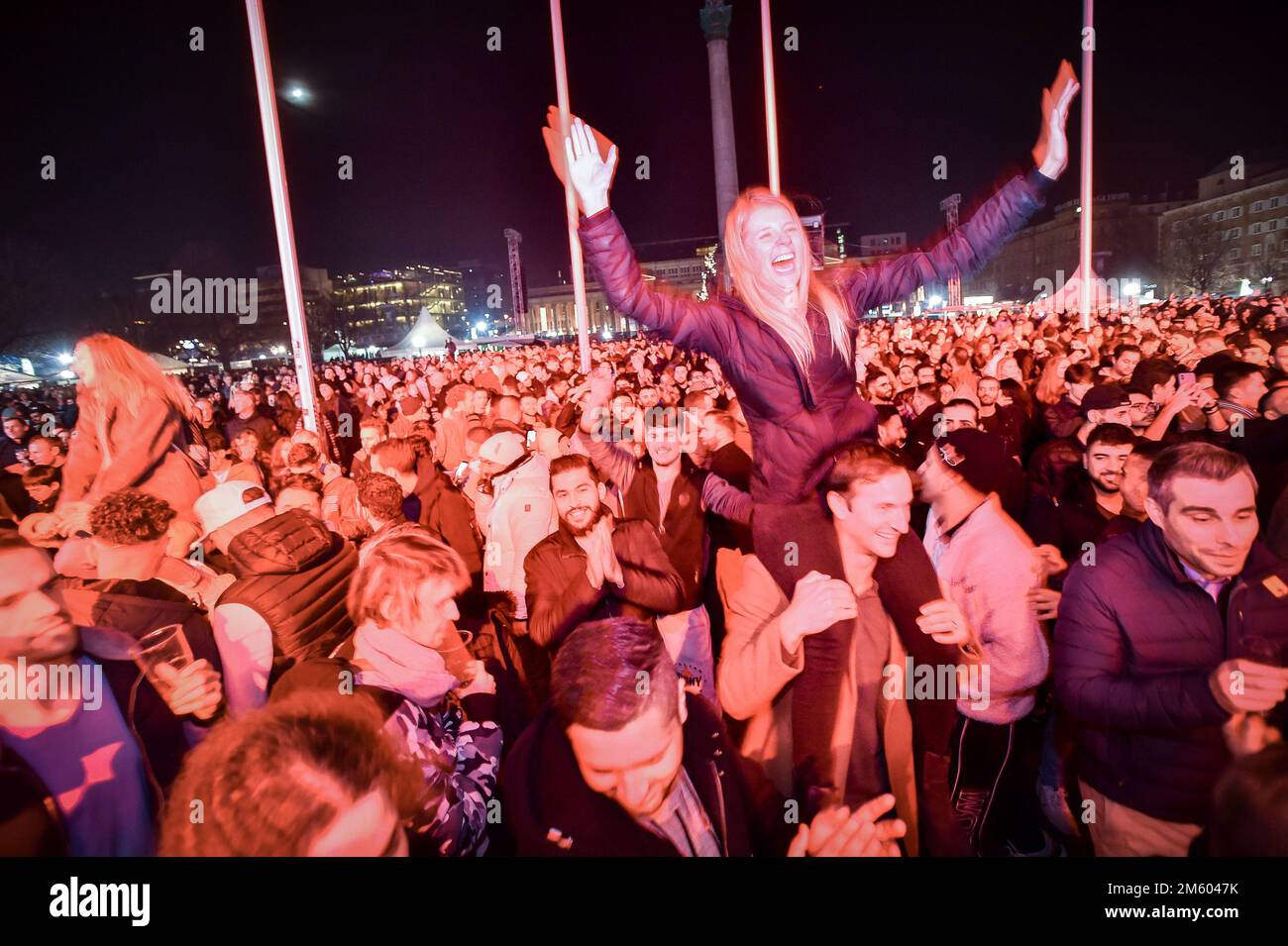 Stuttgart, Germany. 31st Dec, 2022. People celebrate New Year's Eve ...
