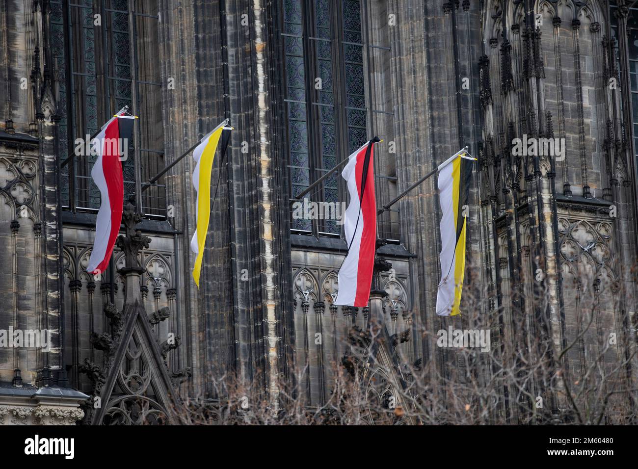 Cologne, Germany. 01st Jan, 2023. As a sign of mourning, the mourning ...