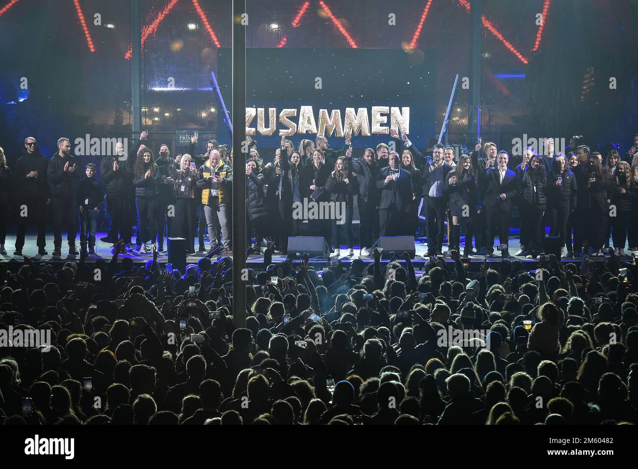 Stuttgart, Germany. 31st Dec, 2022. People celebrate New Year's Eve ...