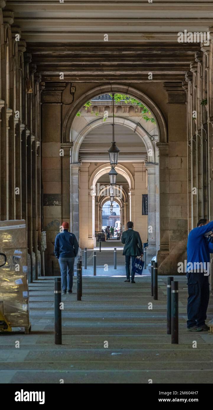 Arches in Passeig de Picasso, El Born, Barcelona, Catalonia, Spain ...