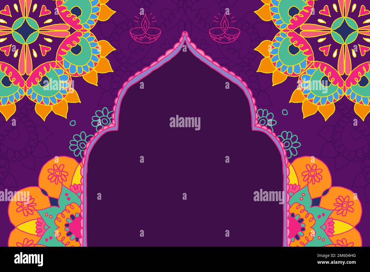 Diwali festival rangoli vector Indian frame Stock Vector Image & Art ...