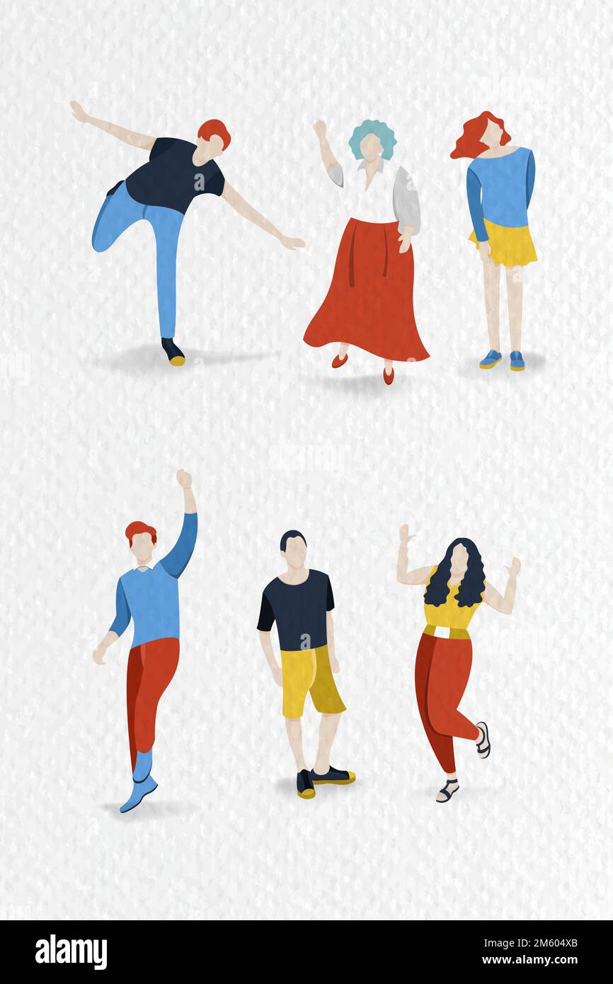 Diverse character on white background vector set Stock Vector Image ...