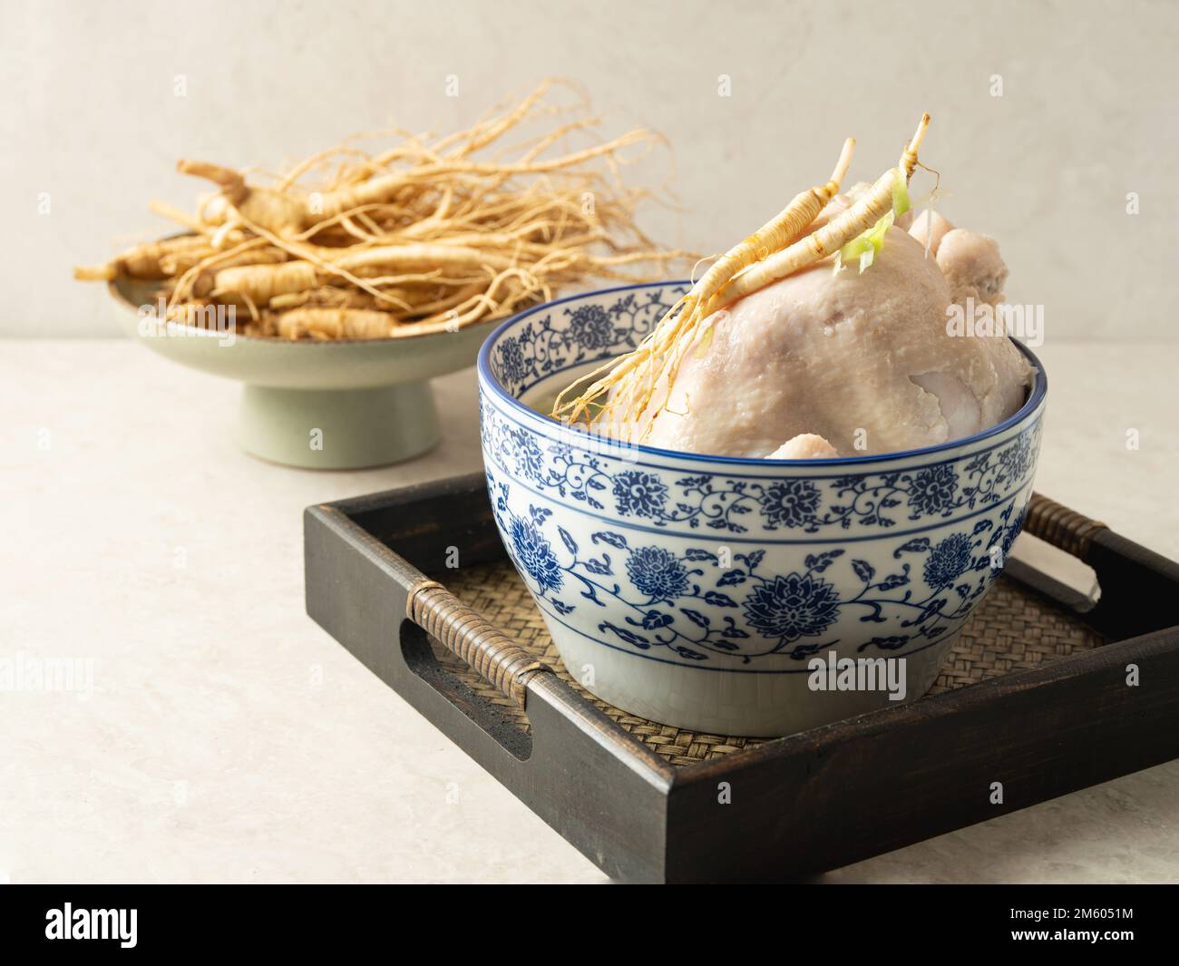 samgyetang, chicken soup with ginseng Stock Photo - Alamy