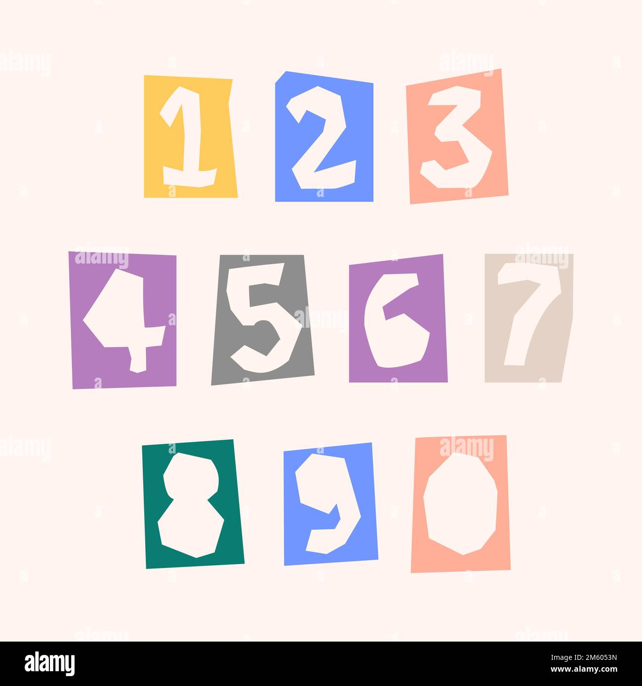 Number paper cut typography kids vector set Stock Vector Image & Art ...