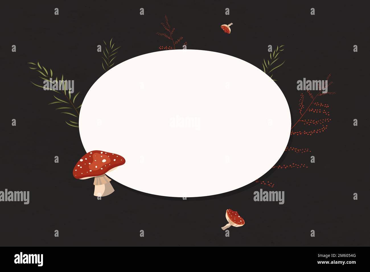 Blank oval mushroom frame vector Stock Vector Image & Art - Alamy