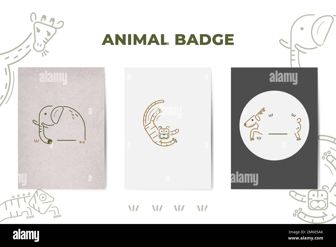Animal badge design elements vector set Stock Vector Image & Art - Alamy