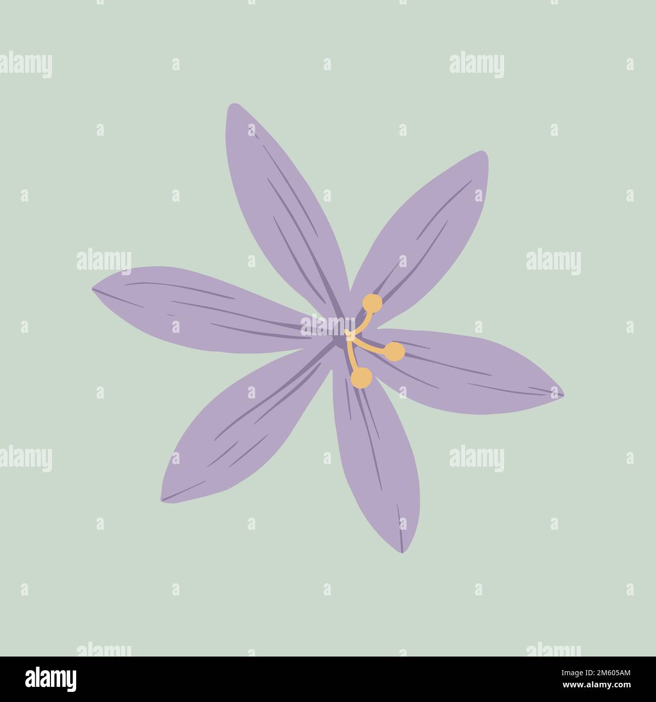 Blooming purple botanical flower social ads template vector Stock ...