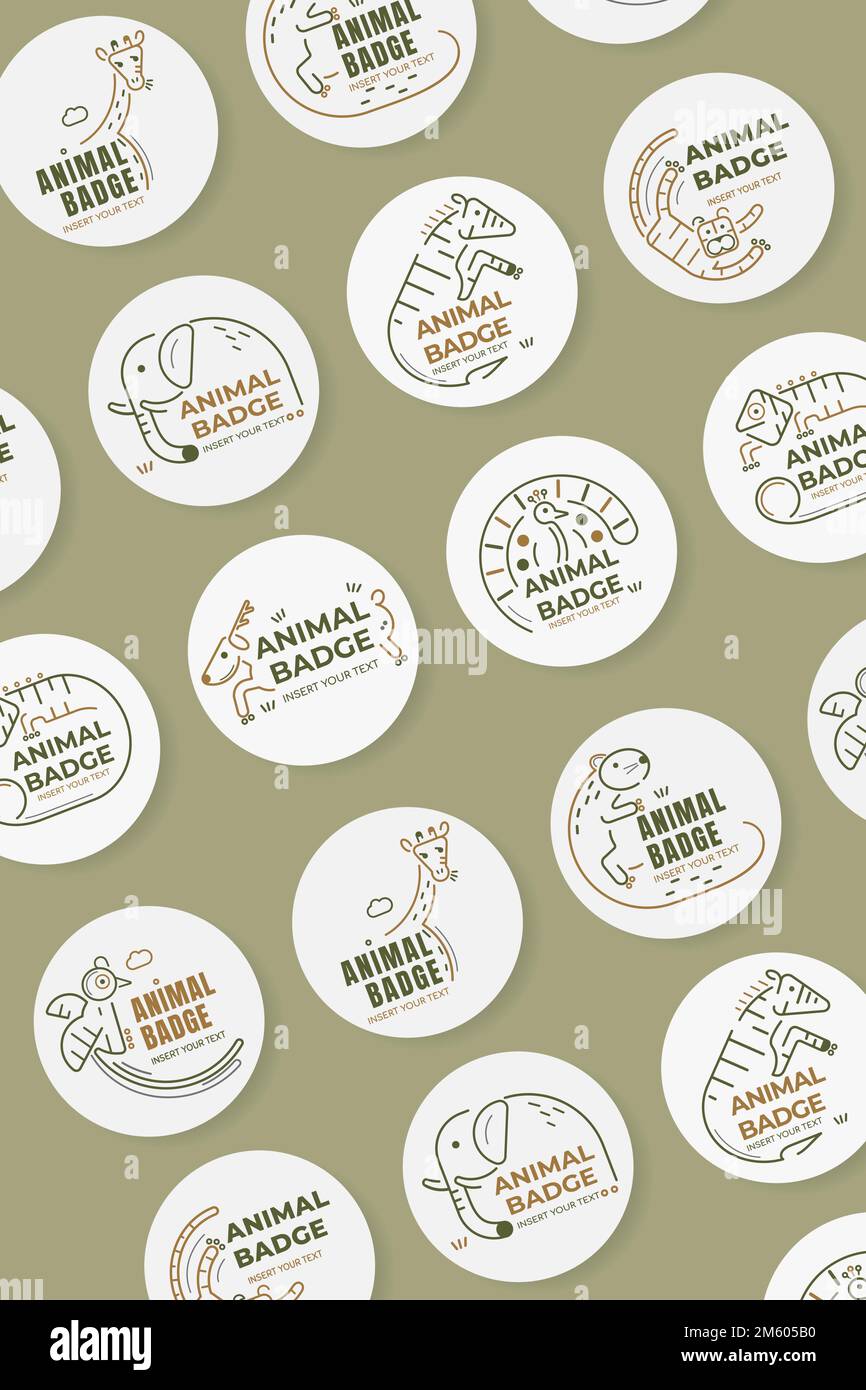 Animal badge design elements vector set Stock Vector Image & Art - Alamy