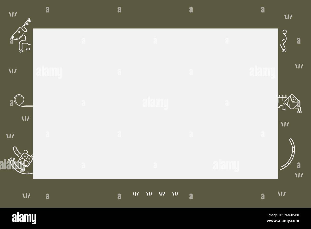 Animals pattern on a green card template vector Stock Vector Image ...