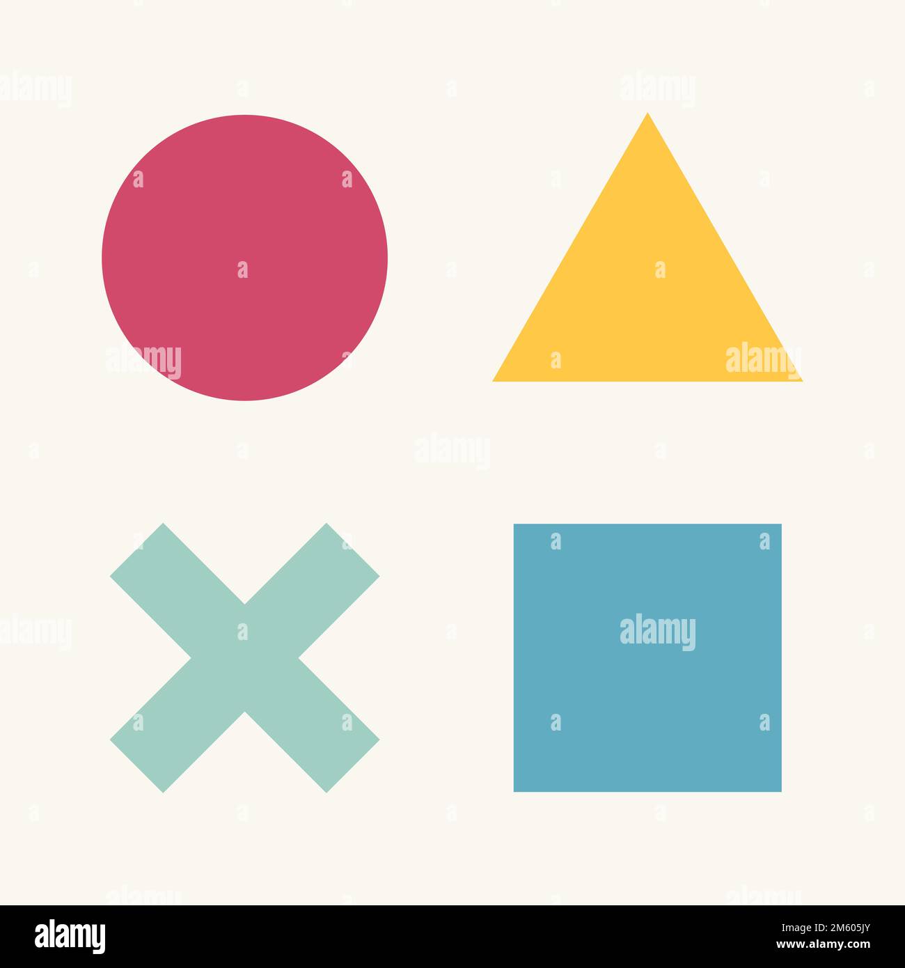 Colorful flat geometric shapes set vector Stock Vector Image & Art - Alamy