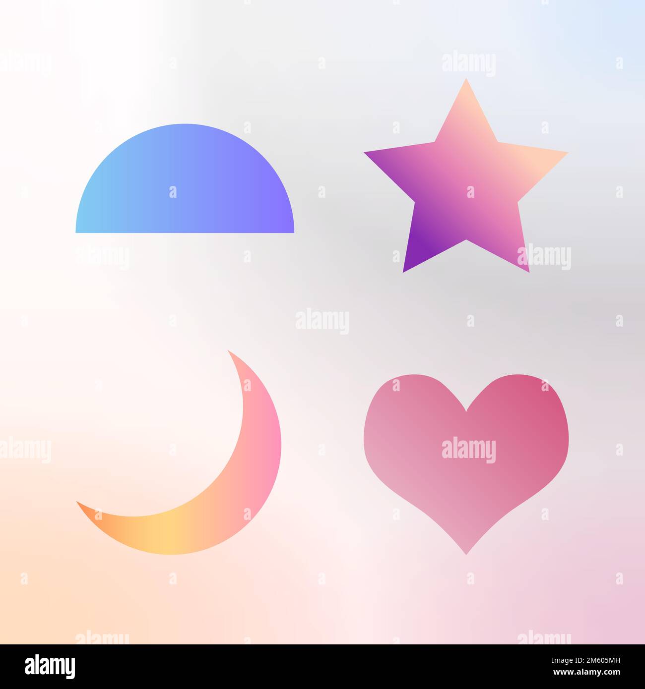 Colorful gradient geometric shapes set vector Stock Vector Image & Art ...
