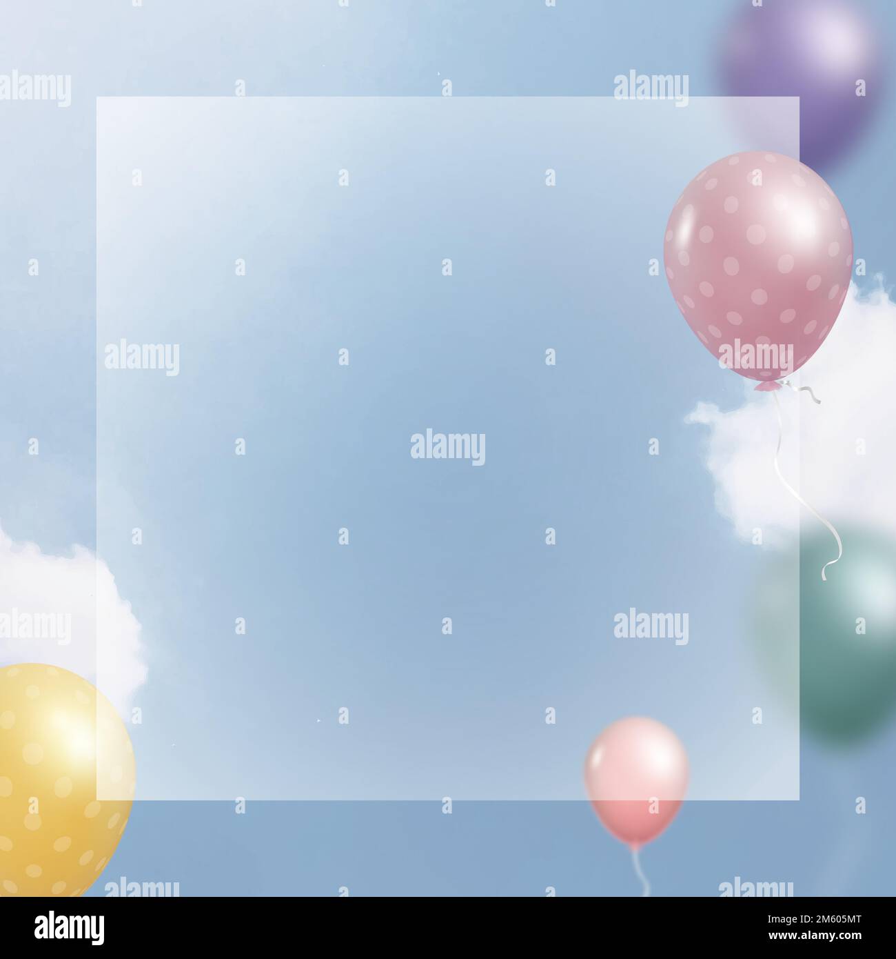 Colorful flying balloons frame design vector Stock Vector Image & Art ...