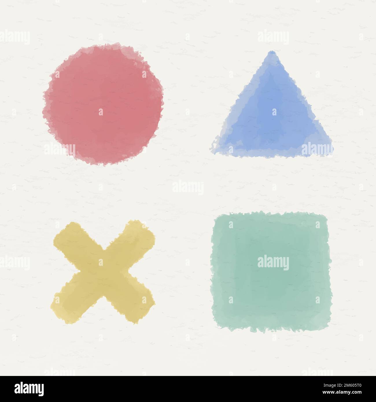Colorful watercolor geometric shapes set vector Stock Vector Image ...