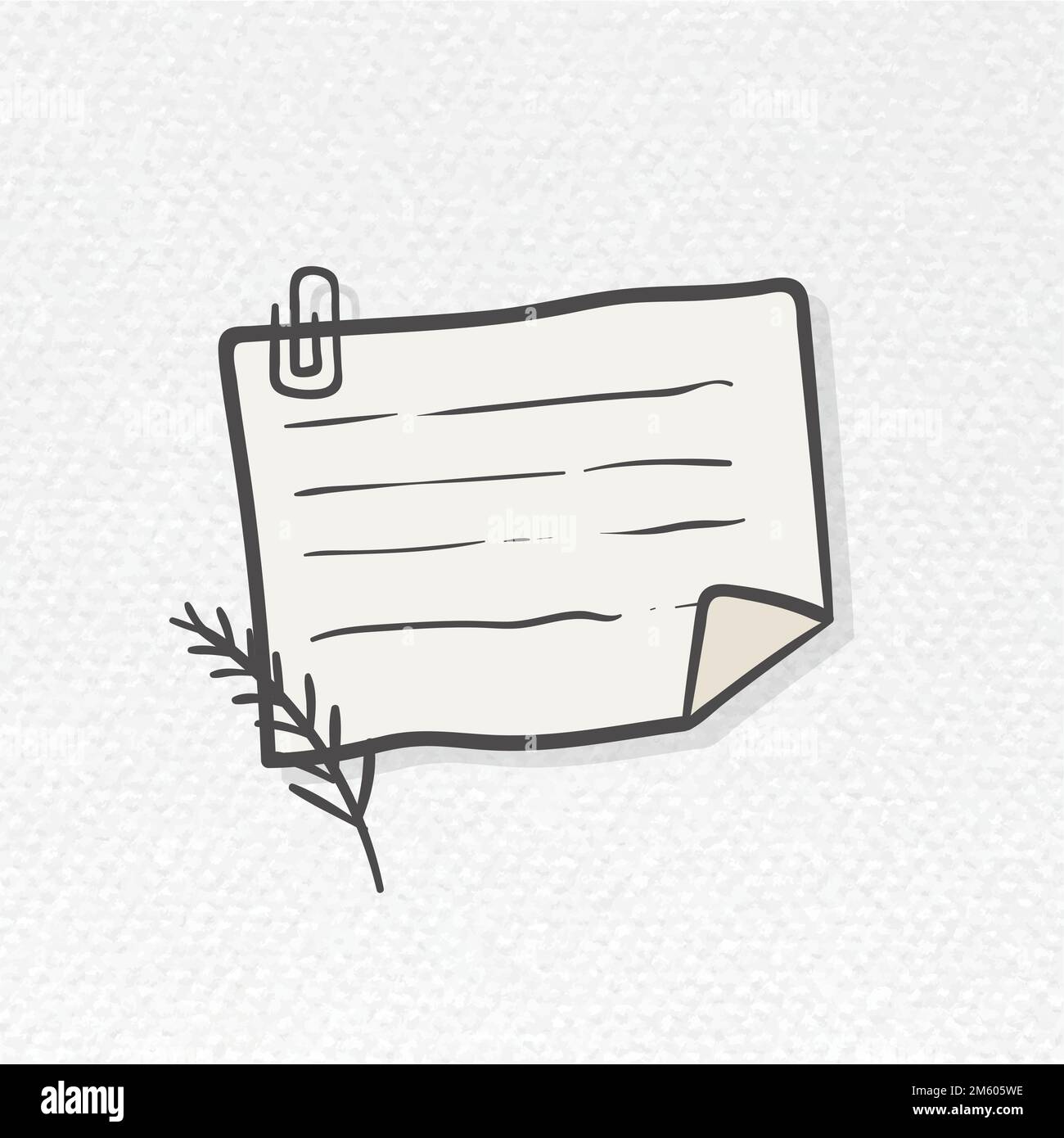 Blank lined paper note with paper clip vector Stock Vector Image & Art ...