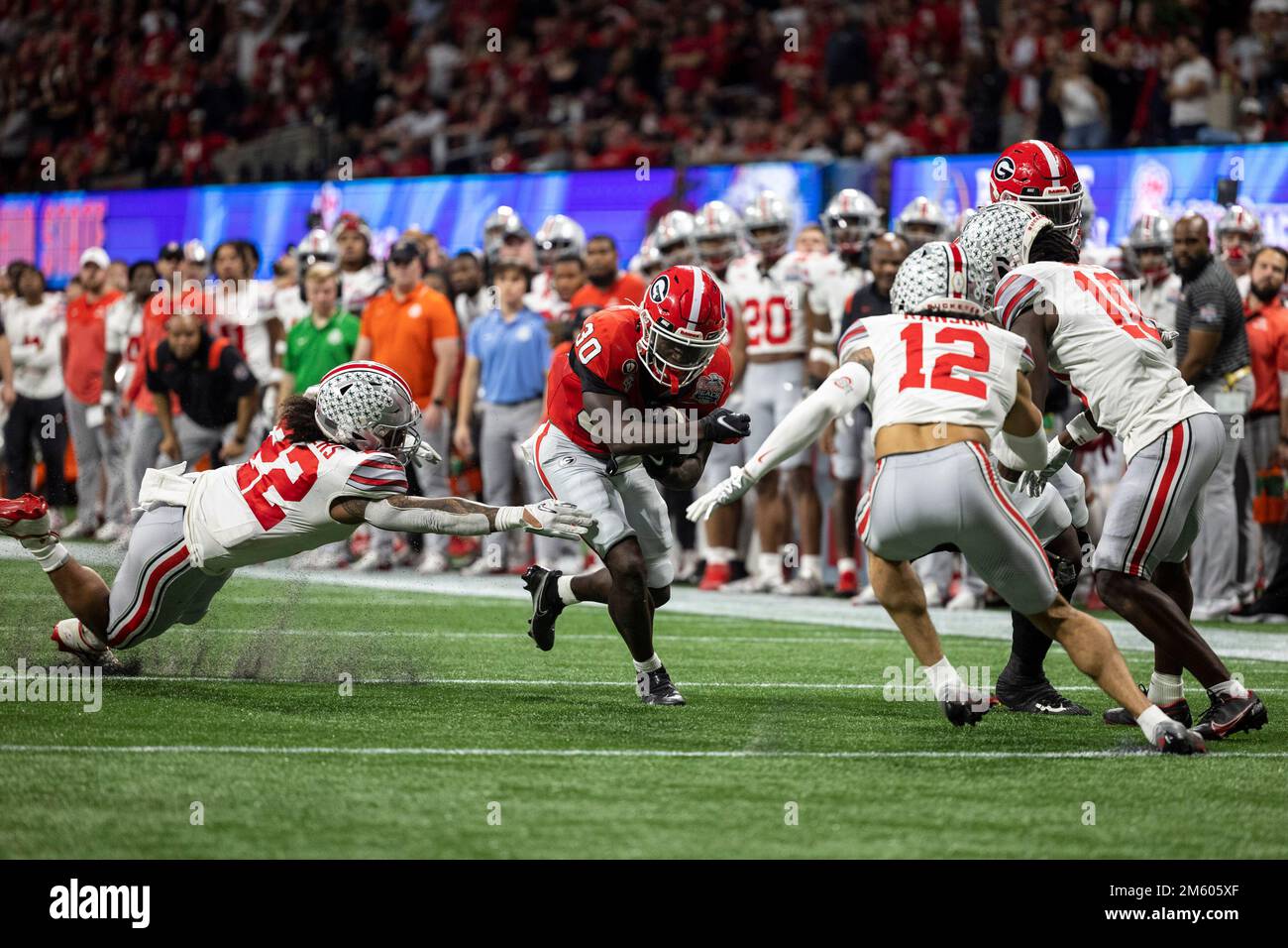 Atlanta, Georgia. 31st Dec, 2022. Georgia running back Daijun Edwards ...