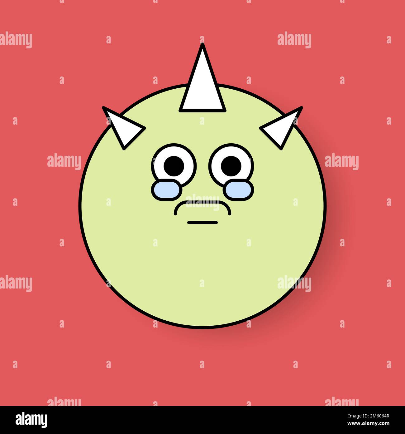 Funky green monster unicorn emoji sticker vector Stock Vector Image ...