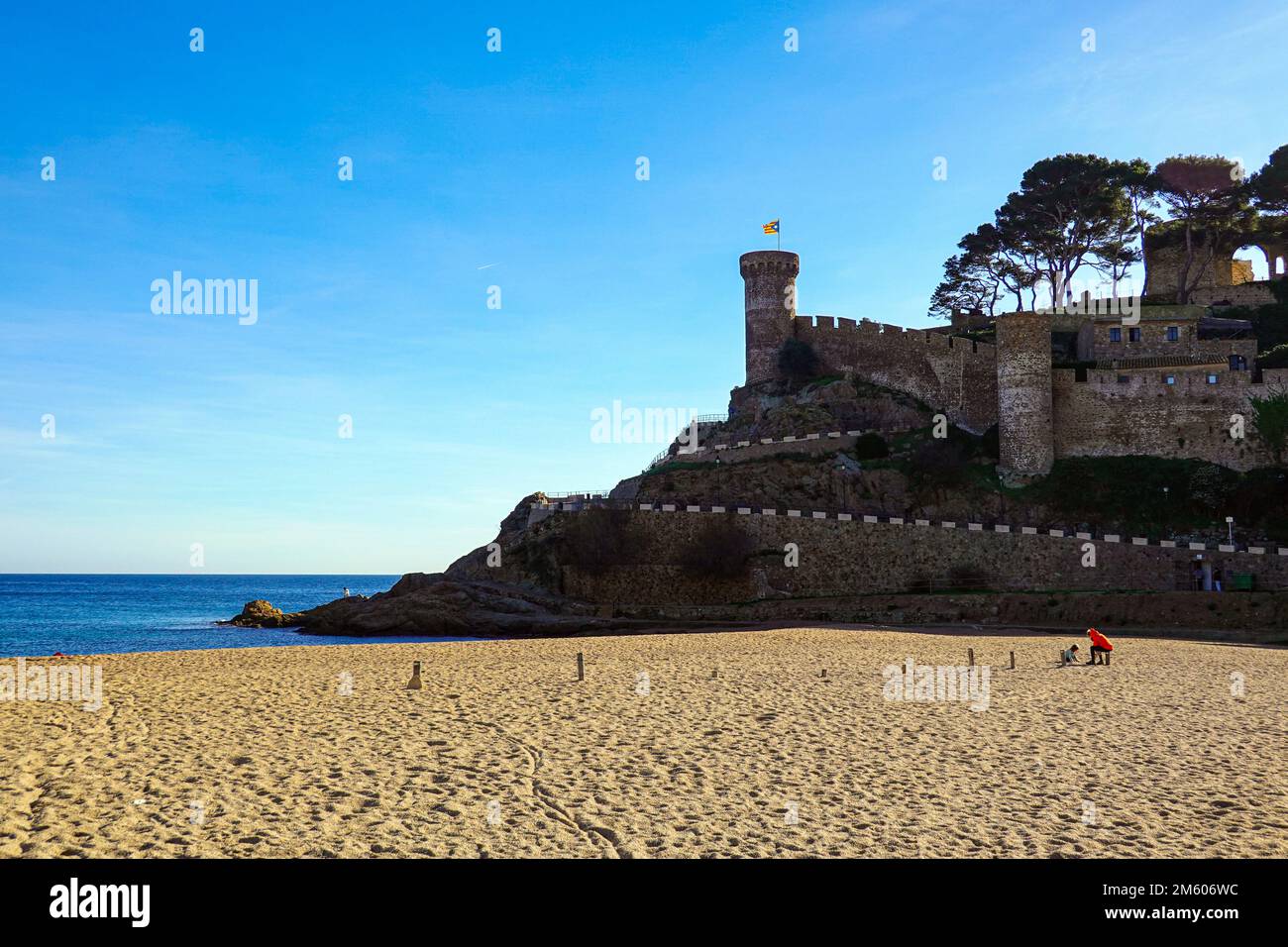 The town of Tossa de Mar on the rugged coast of the Costa Brava ...