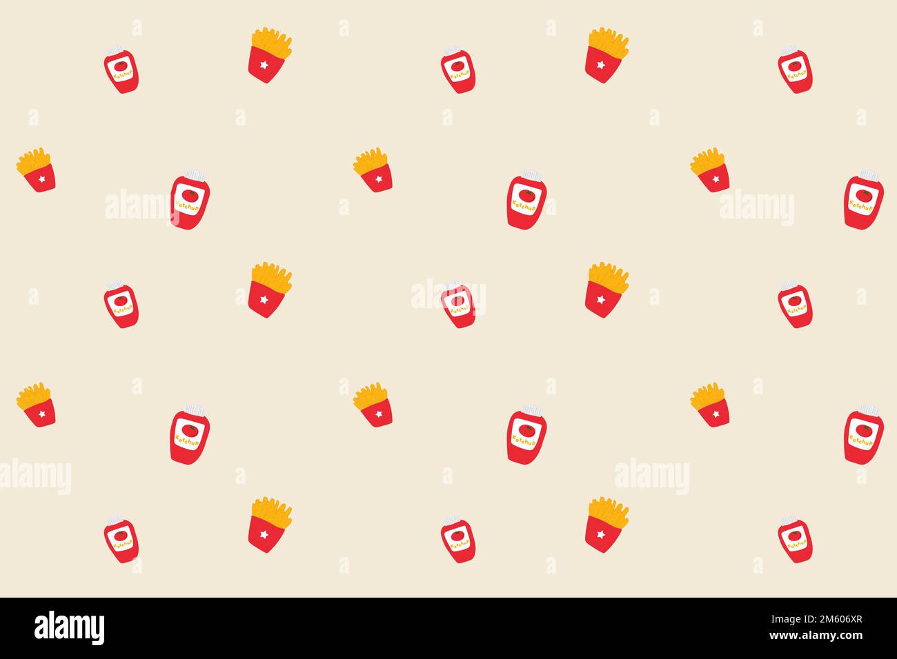 Vector French fries ketchup seamless pattern background Stock Vector ...