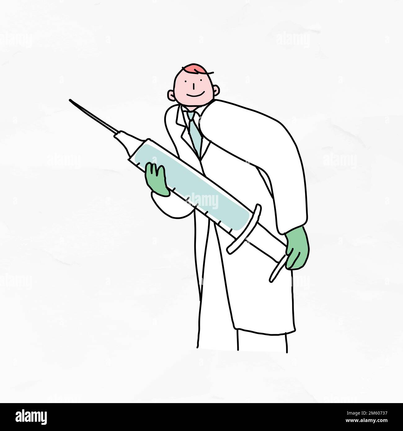 Doctor with vaccine vector doodle illustration Stock Vector Image & Art ...