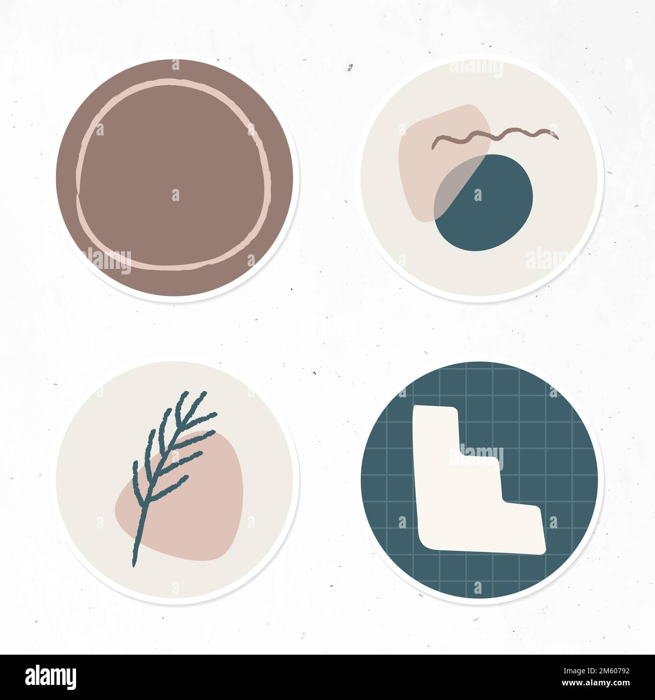 Minimal doodle social story highlights icon set vector Stock Vector ...