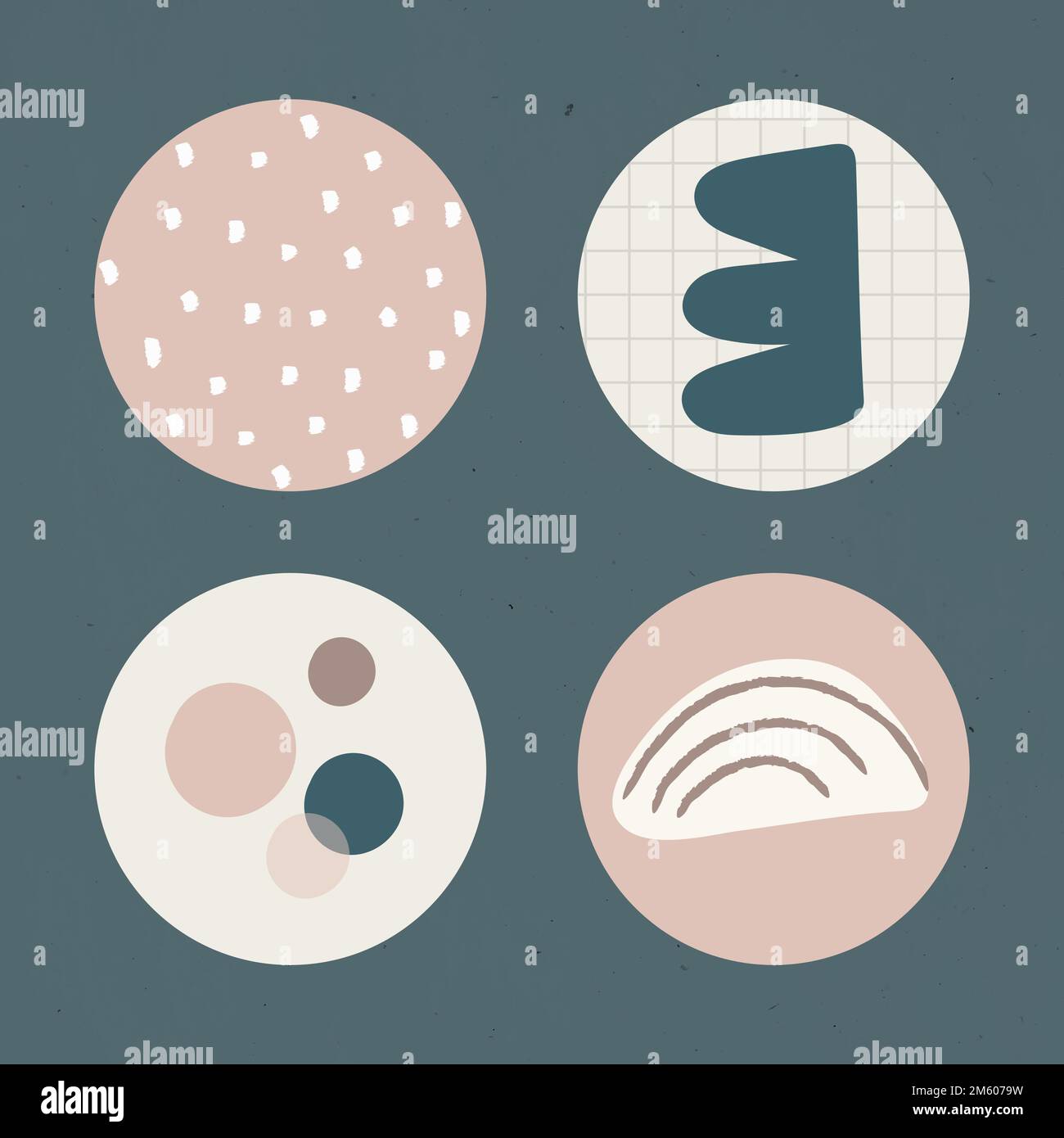 Minimal doodle social story highlights icon set vector Stock Vector ...