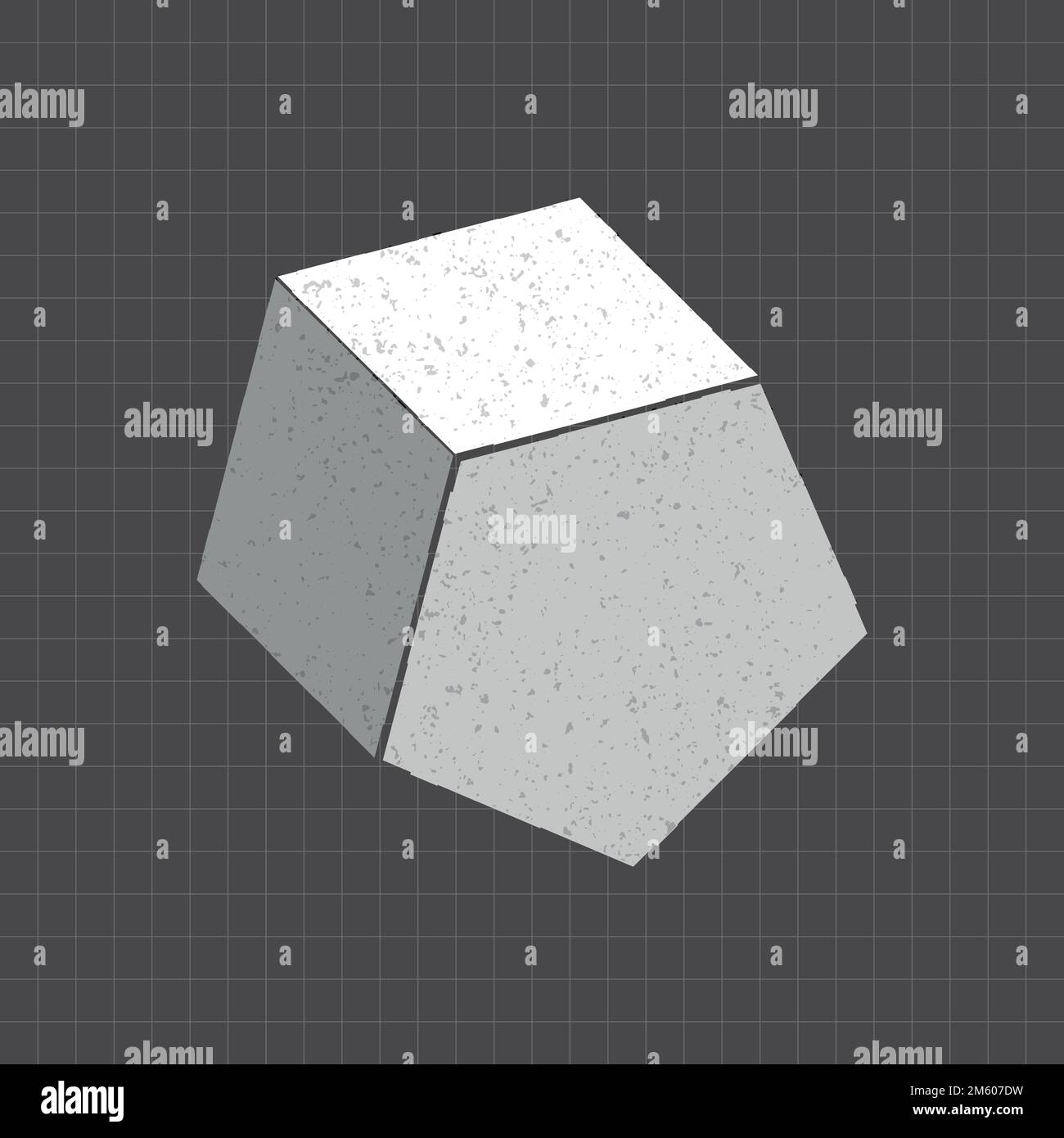 Gray 3D pentagonal prism on a black background vector Stock Vector ...