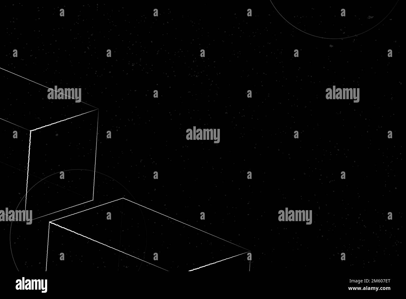 3D white outline cuboid on a black background vector Stock Vector Image ...