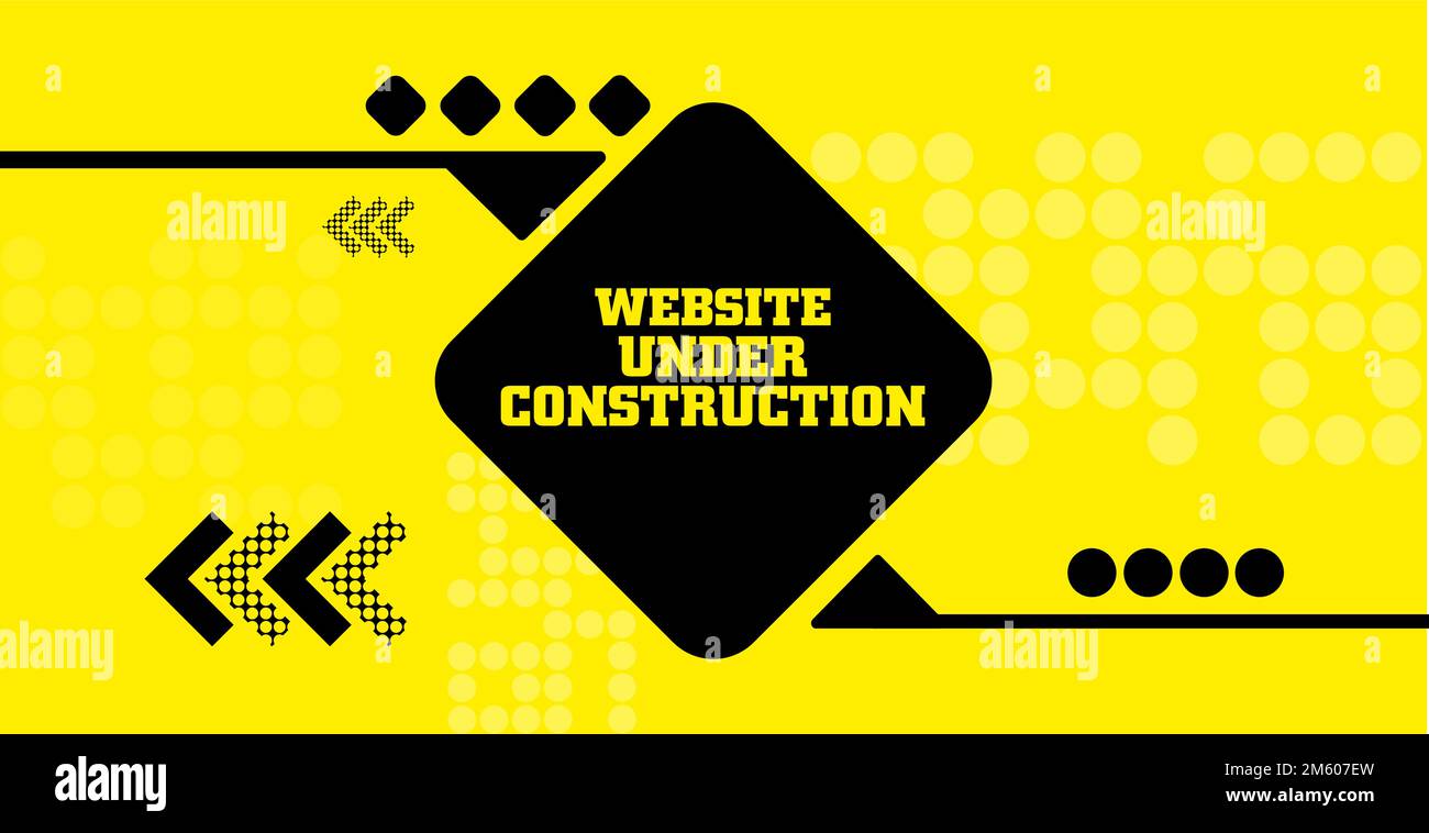 yellow warning sign. Under construction background Stock Vector Image & Art - Alamy