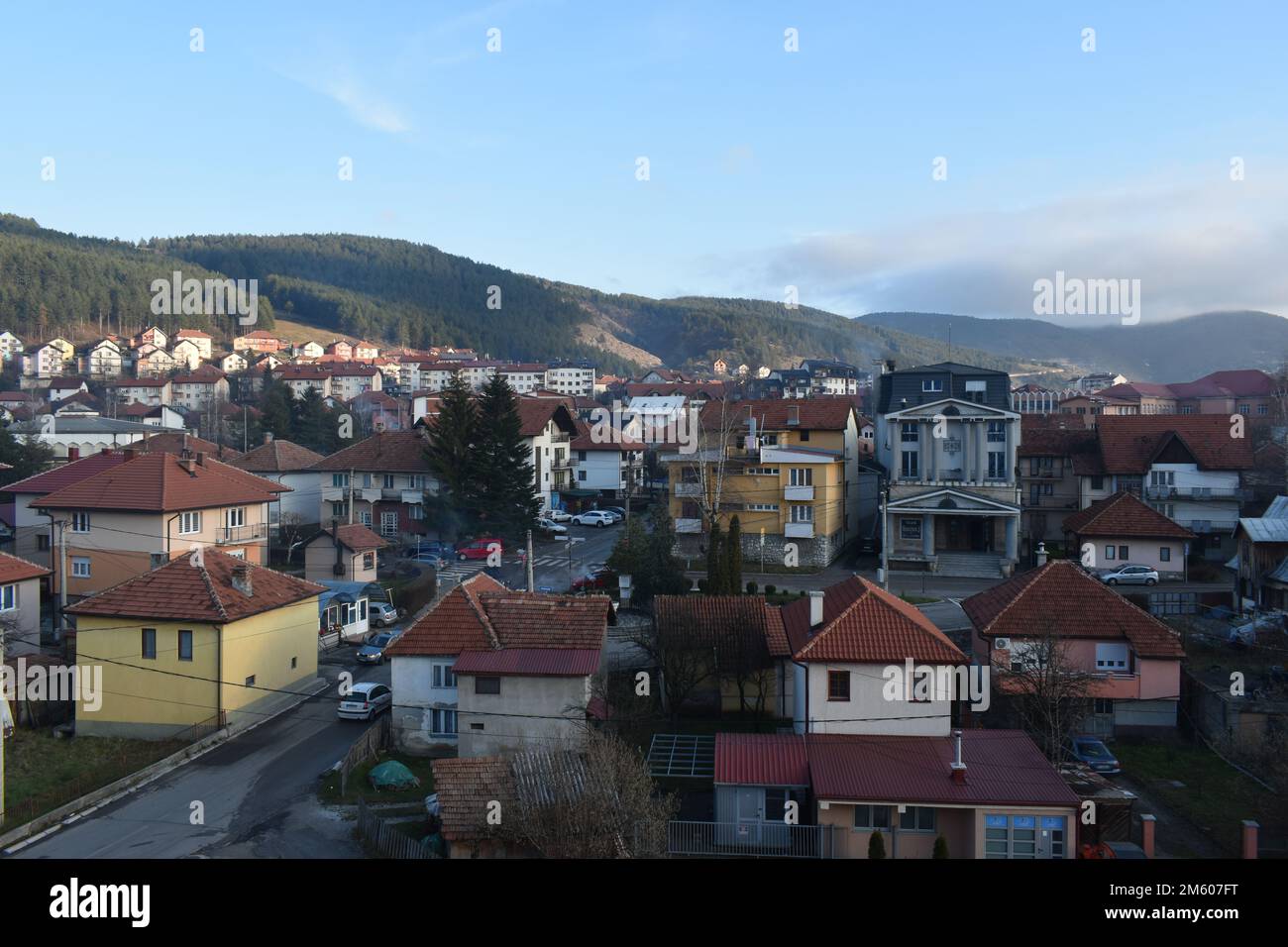 Pljevlja, Montenegro pictured from tall building on a sunny day Stock ...