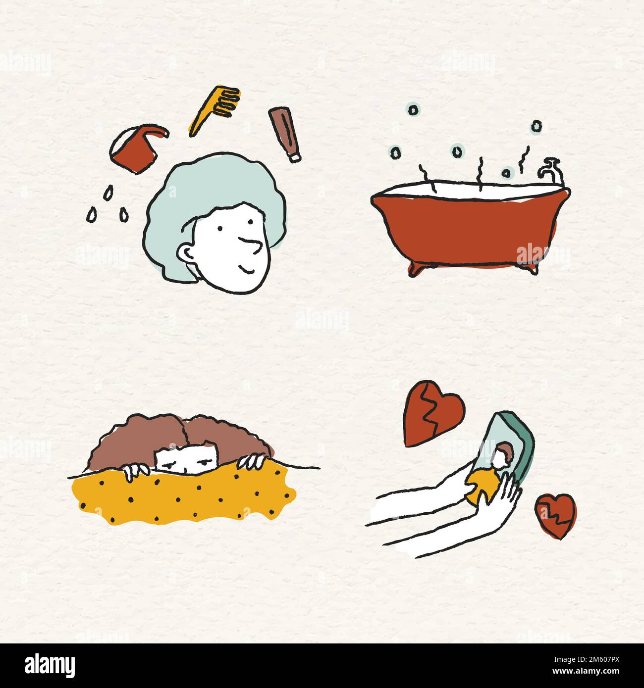Activities At Home Doodle Style Vector Set Stock Vector Image Art Alamy