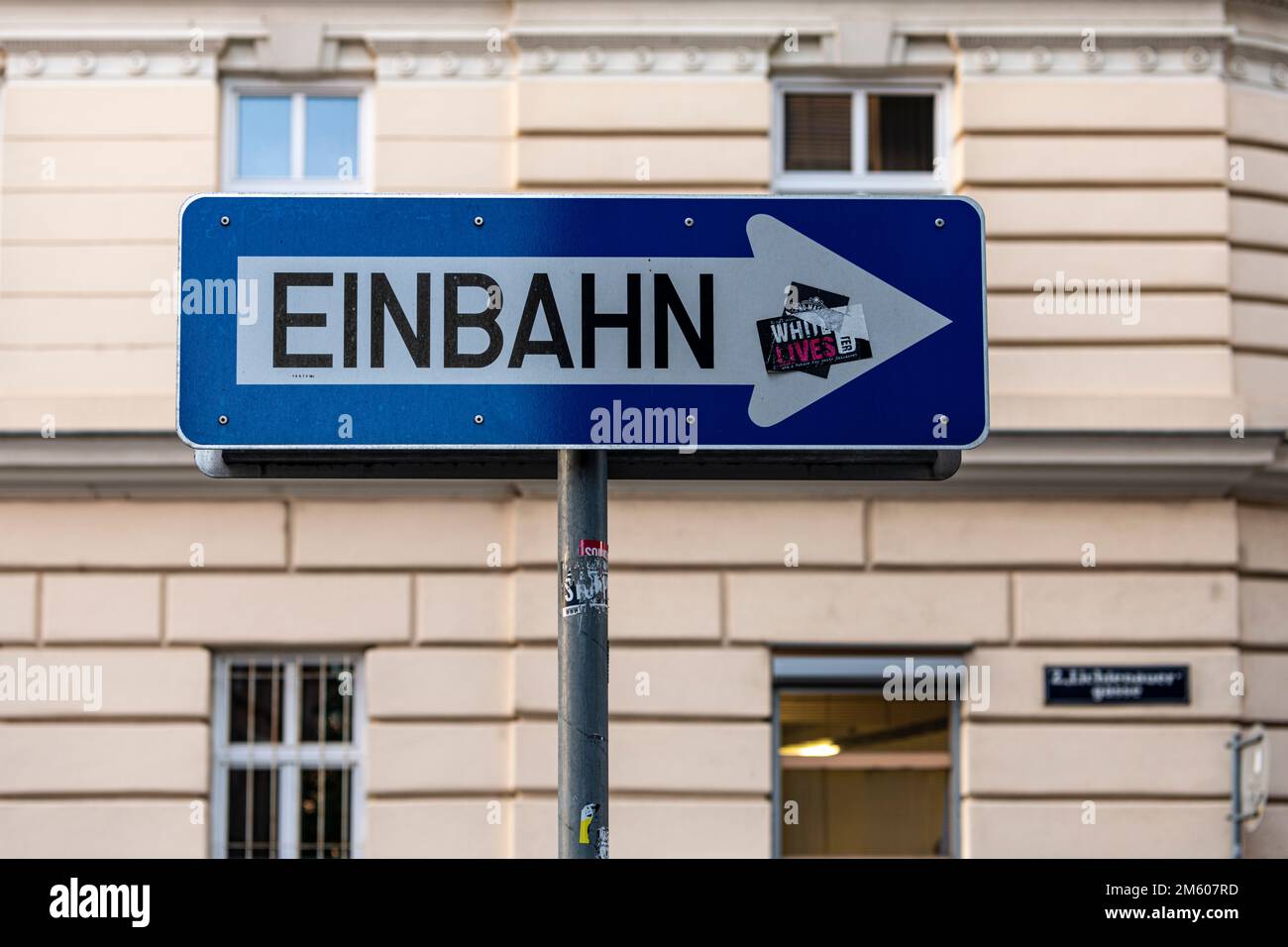 One way traffic sign, Vienna Stock Photo - Alamy