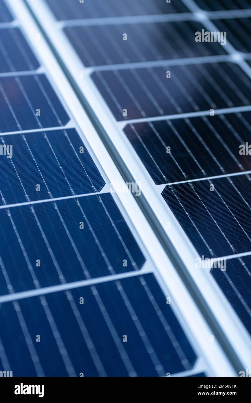 Macro closeup of solar panels with visible cells Stock Photo - Alamy