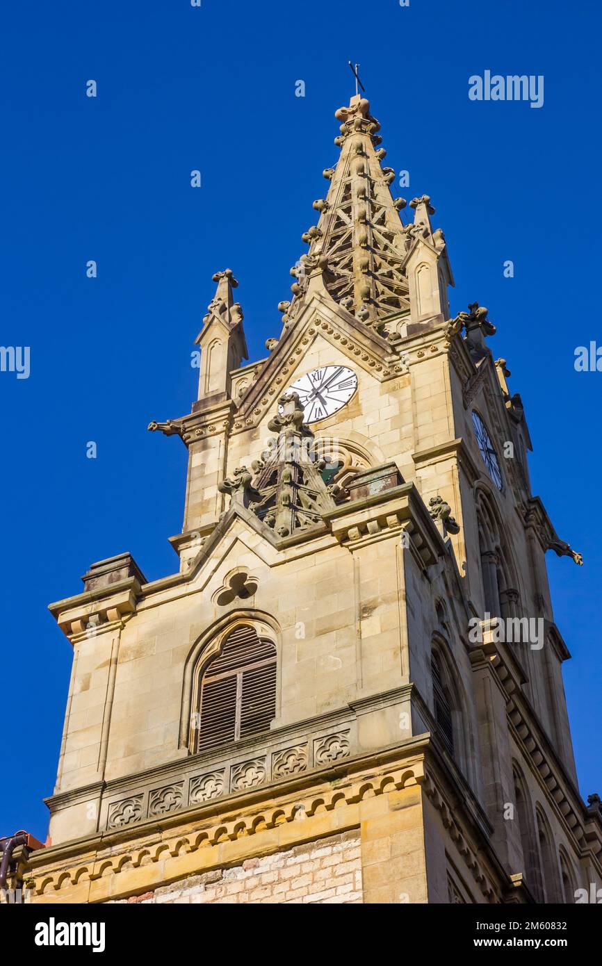 Tower of the Saint Ignatius church in San Sebastian, Spain Stock Photo ...