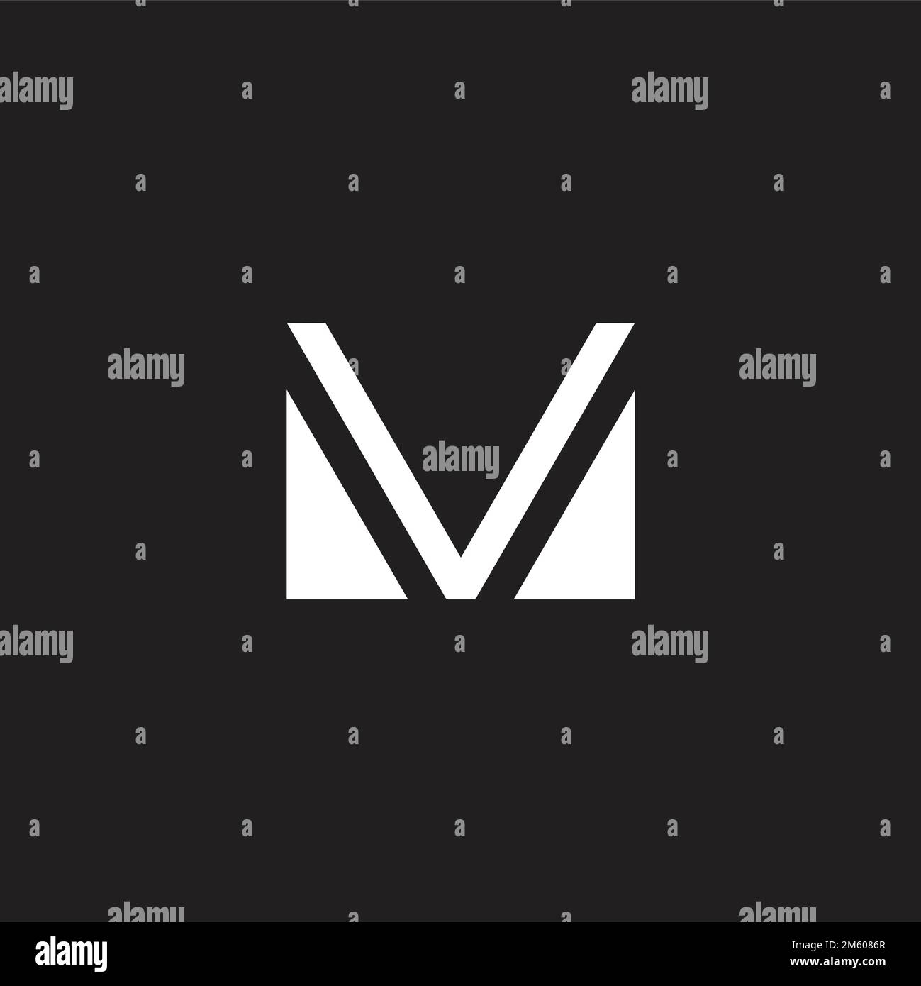 letter mv simple clean geometric logo vector Stock Vector Image & Art ...
