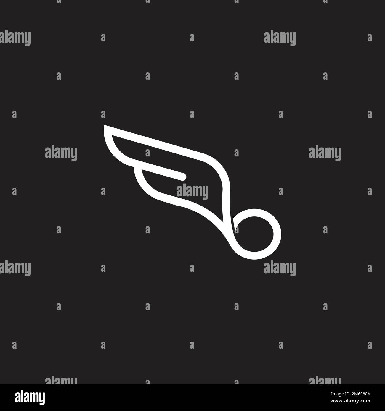 letter b wing simple geometric line logo vector Stock Vector Image ...