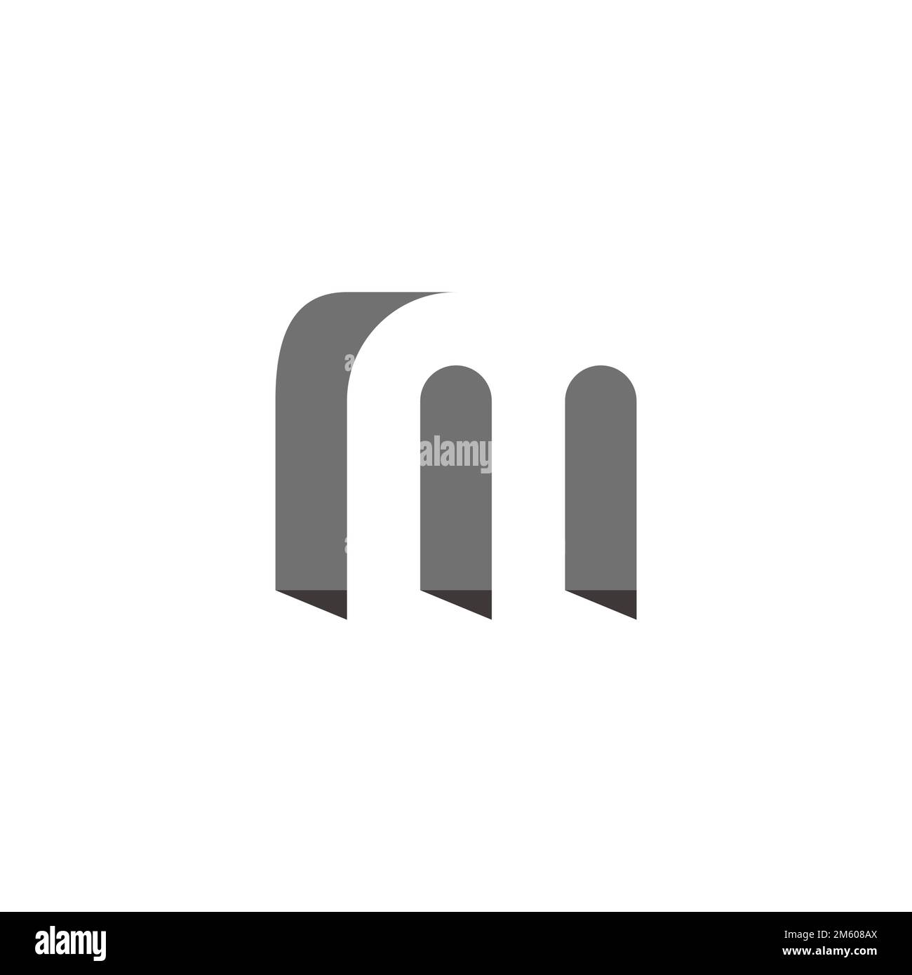 letter m 3d shadow flat simple logo vector Stock Vector Image & Art - Alamy