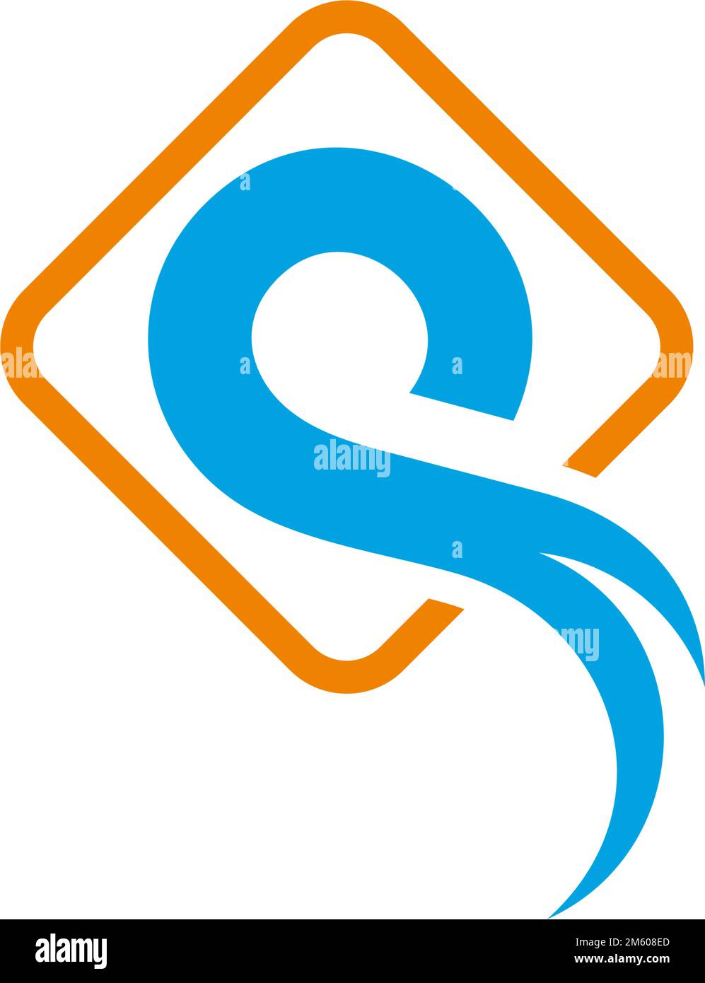 water river motion square frame design logo vector Stock Vector Image ...