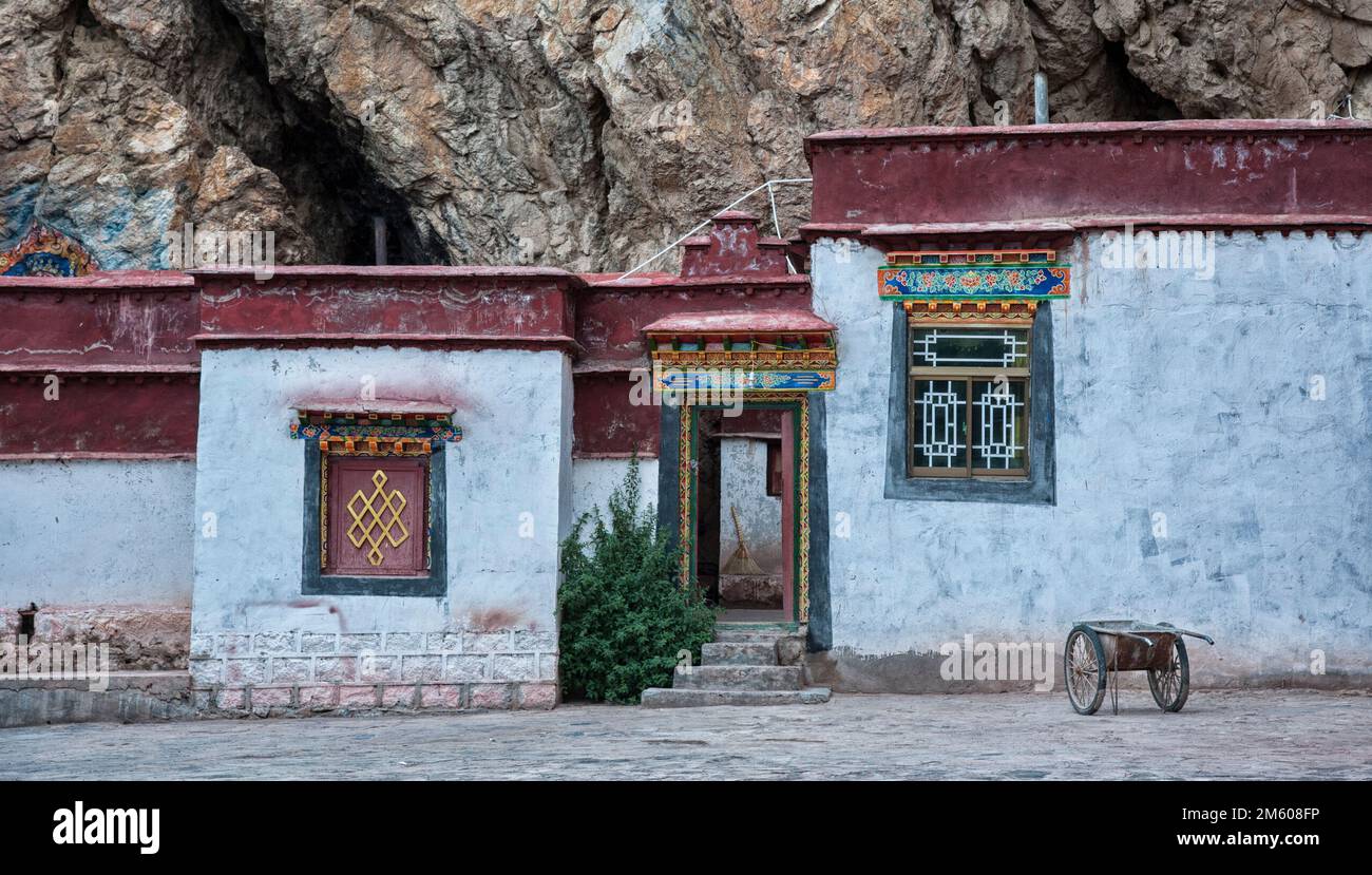 The beautiful Tashi Dor Monastery on Nam Tso Lake. Damxung County ...