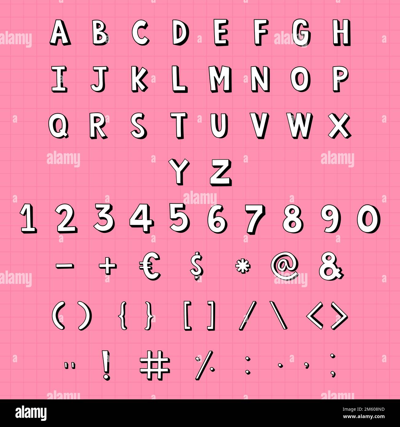 Styled alphabet and symbol set vector Stock Vector Image & Art - Alamy