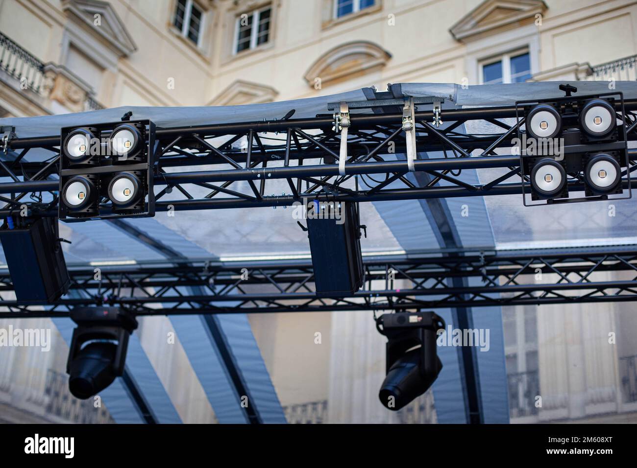 Light control on an outdoor stage Stock Photo - Alamy