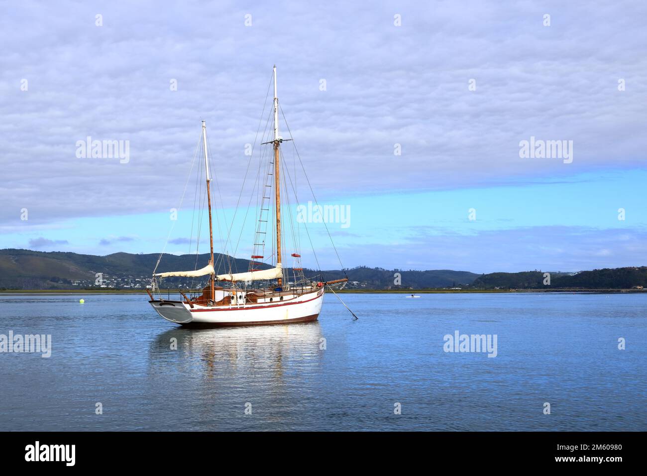 Boats on Knysna Lagoon looking towards Knysna Heads, Garden Route in ...