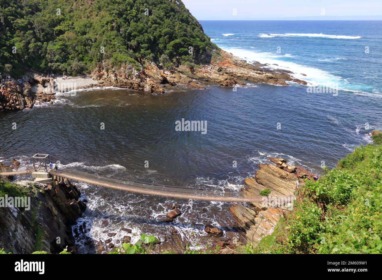 suspension bridge over storm river, tsitsikamma national park in south ...