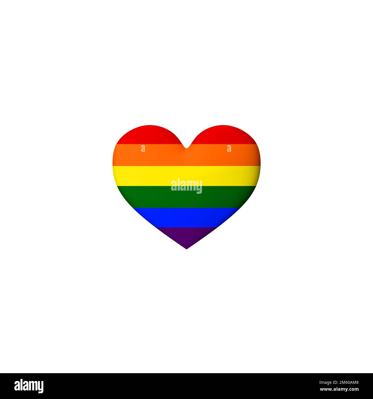Lgbt symbol rainbow heart. Heart shape with pride rainbow, 3d render ...