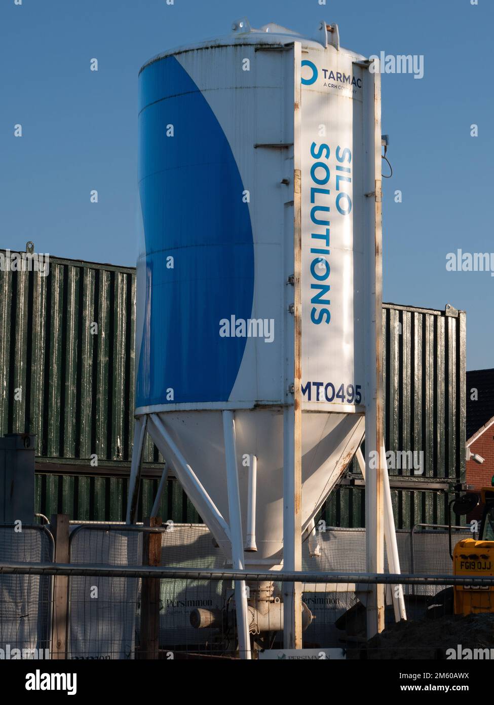 Dry Silo Mortar dispenser on local building site at Westbury, Wiltshire ...