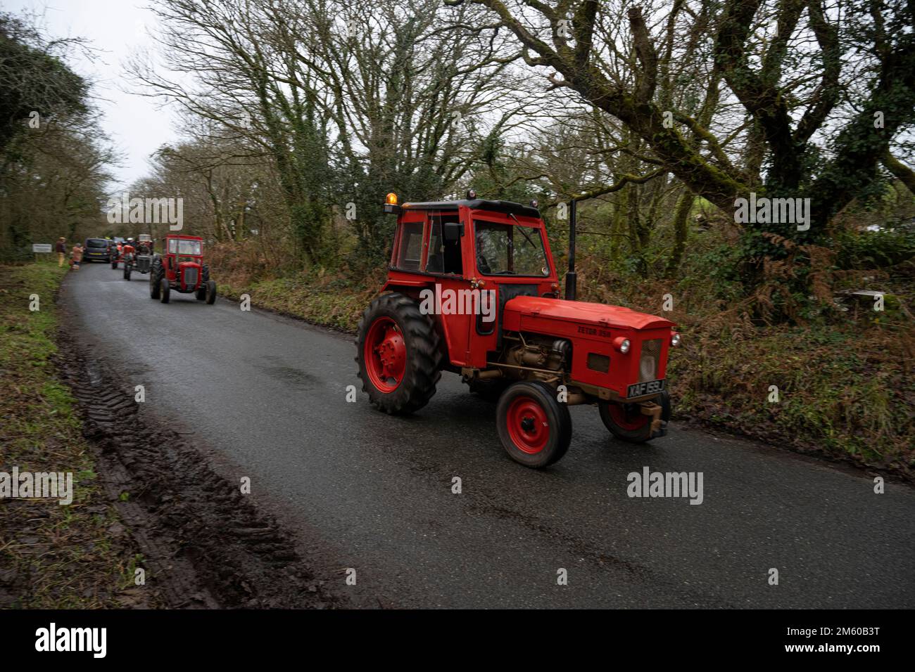 Cornwall, UK. 1st Jan 2023. New Year tractor run Cornwall in aid of ...