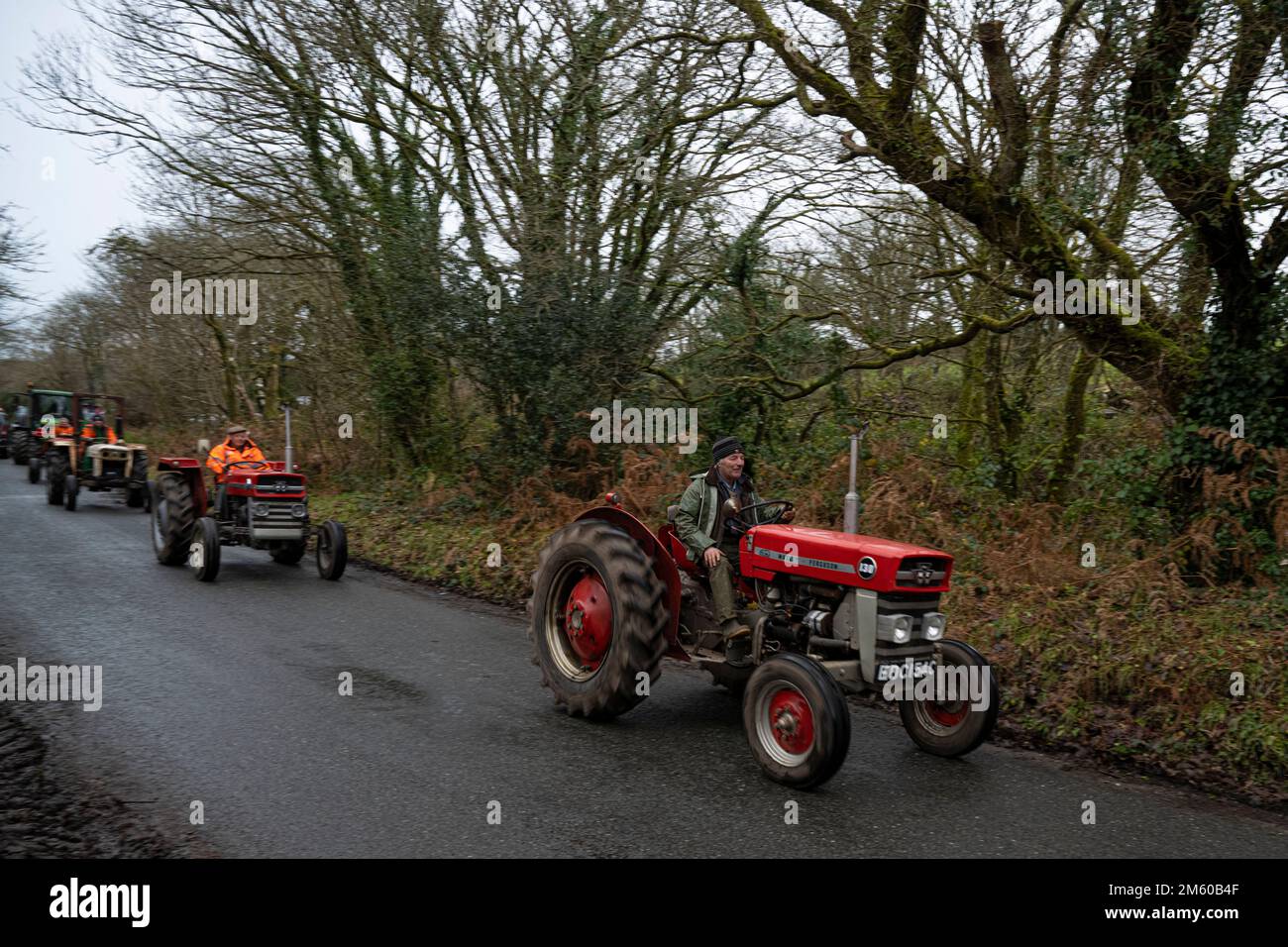Cornwall, UK. 1st Jan 2023. New Year tractor run Cornwall in aid of ...
